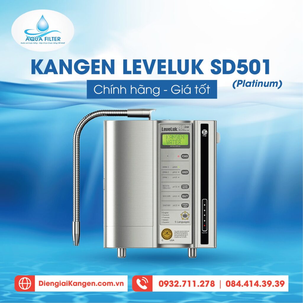 Máy điện giải ion kiềm Kangen LeveLuk SD501 Platinum – Aqua Filter